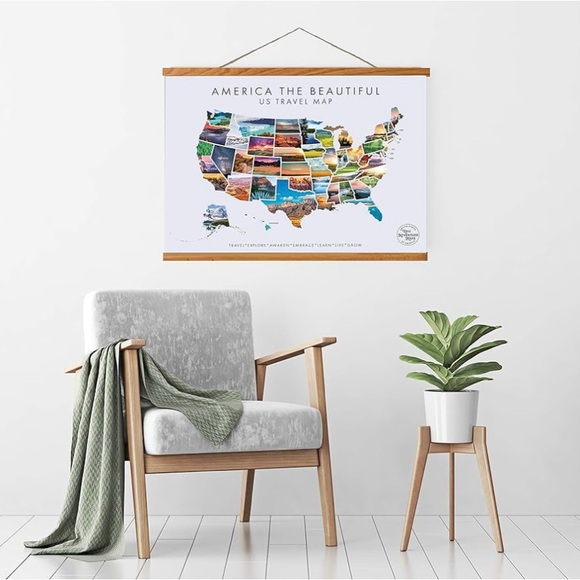 Wall Decor | 5 State Adventure Map America The Beautiful Us Travel Map ...